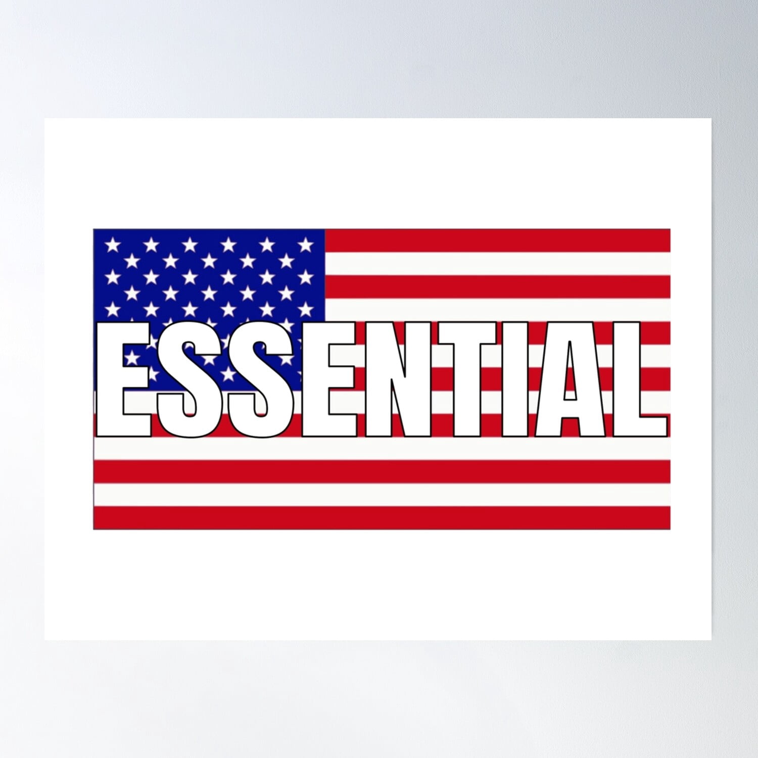 Essential On Us Flag Poster Wall Art, Modern Wall Decor, 12x18 UNFRAMED ...