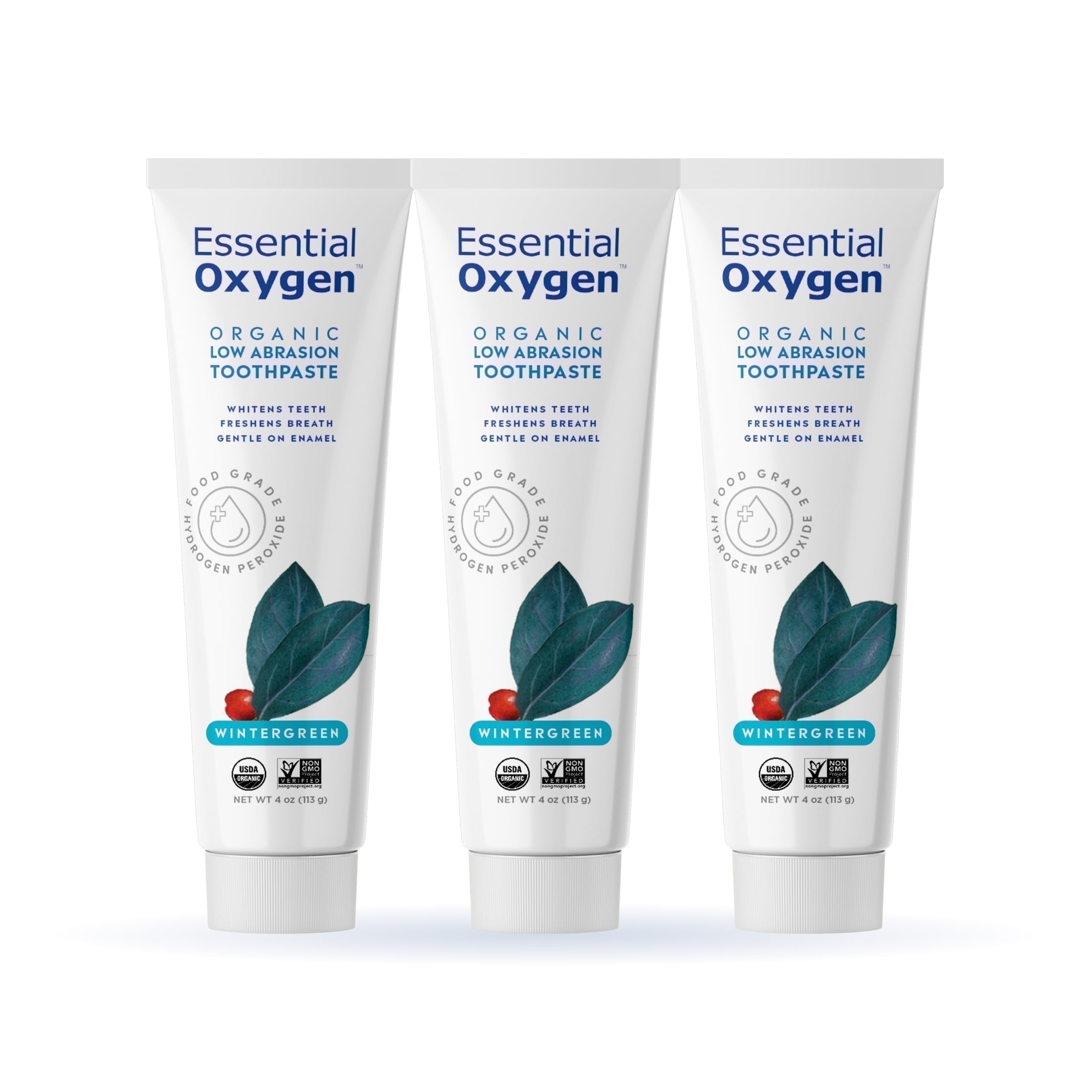 Essential Oxygen Certified Organic Toothpaste, Fluoride-Free, Enamel ...