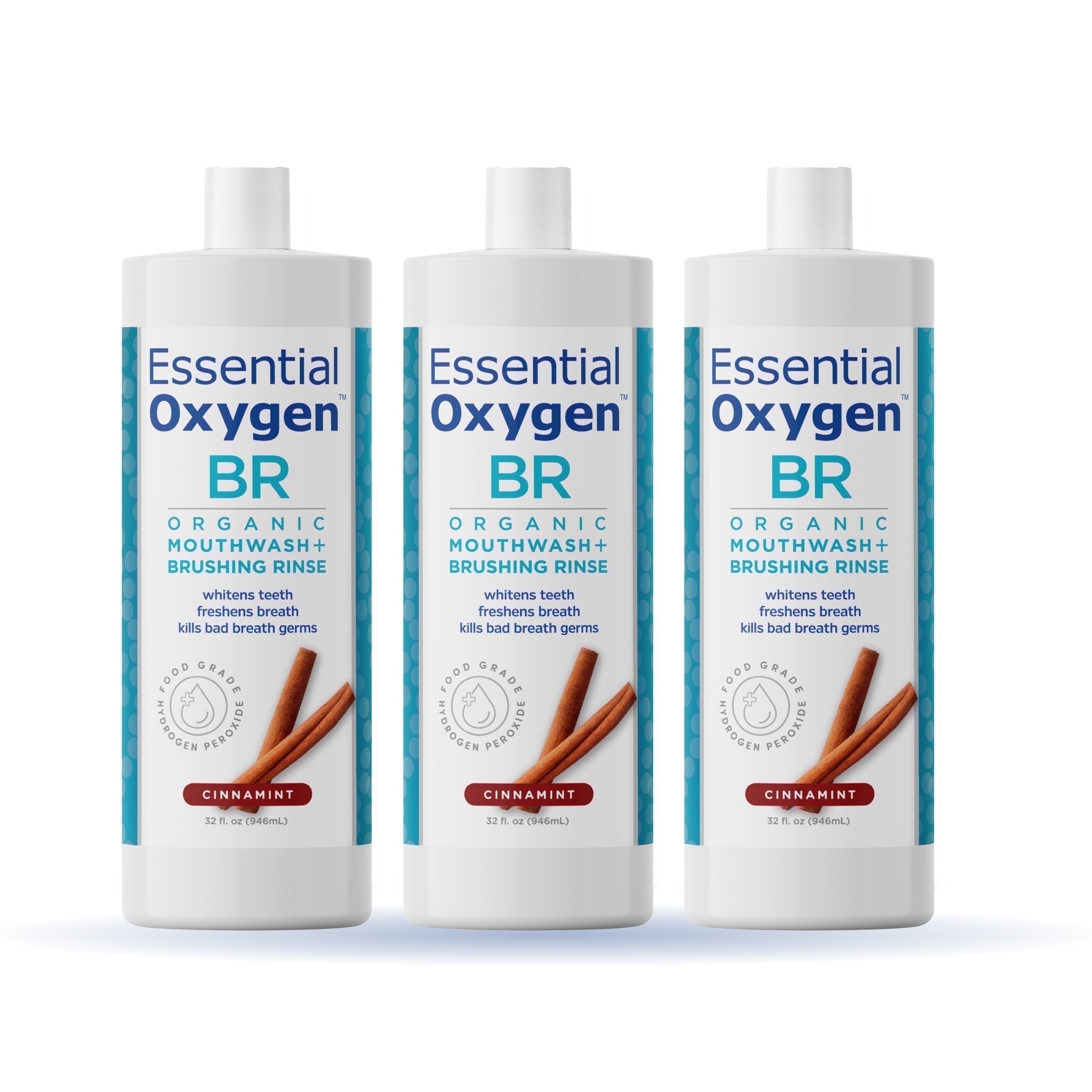 Essential Oxygen BR Organic Mouthwash, Alcohol-Free, Cinnamint, 32 oz ...