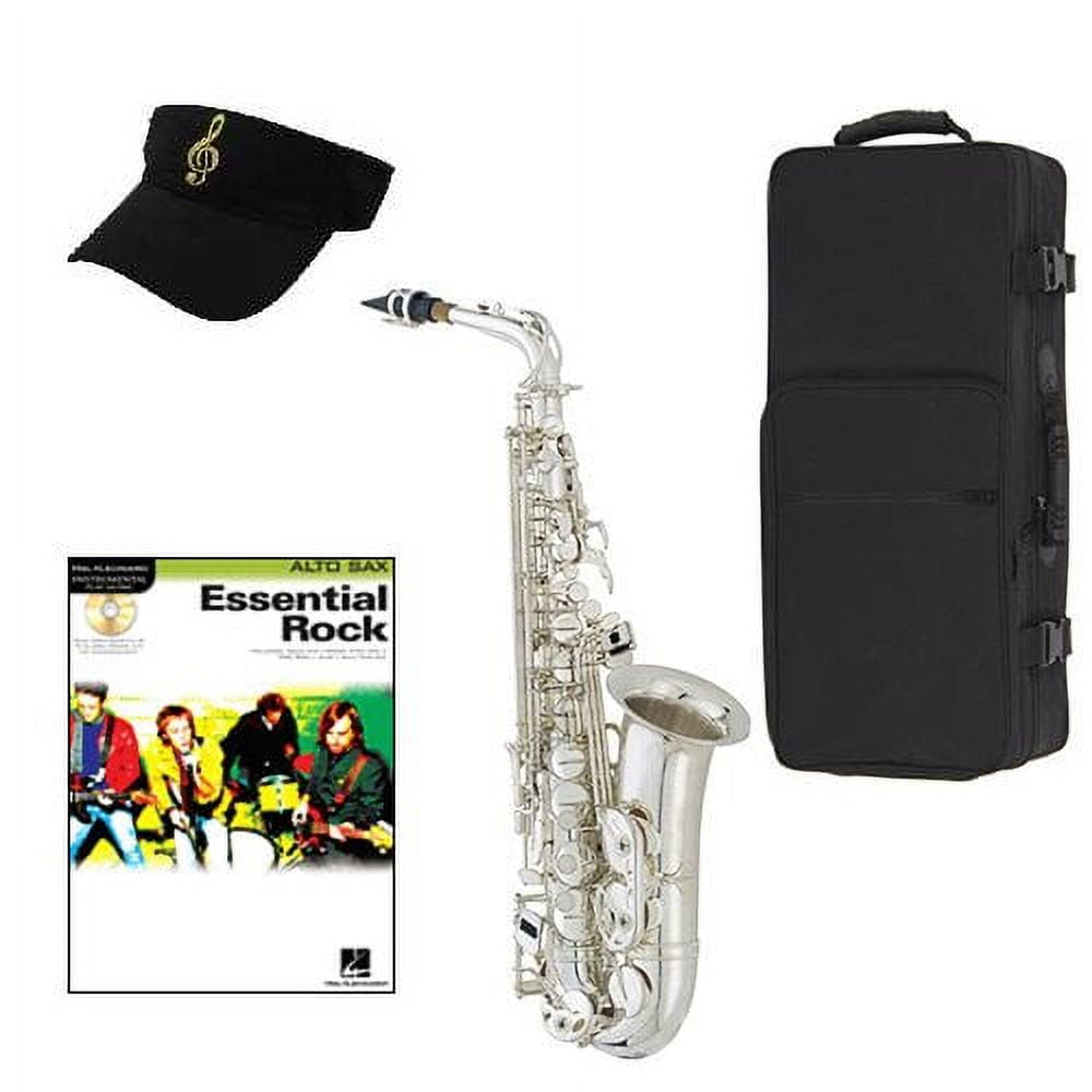 Essential Rock Silver Alto Saxophone Pack - Includes Alto Sax w/Case ...