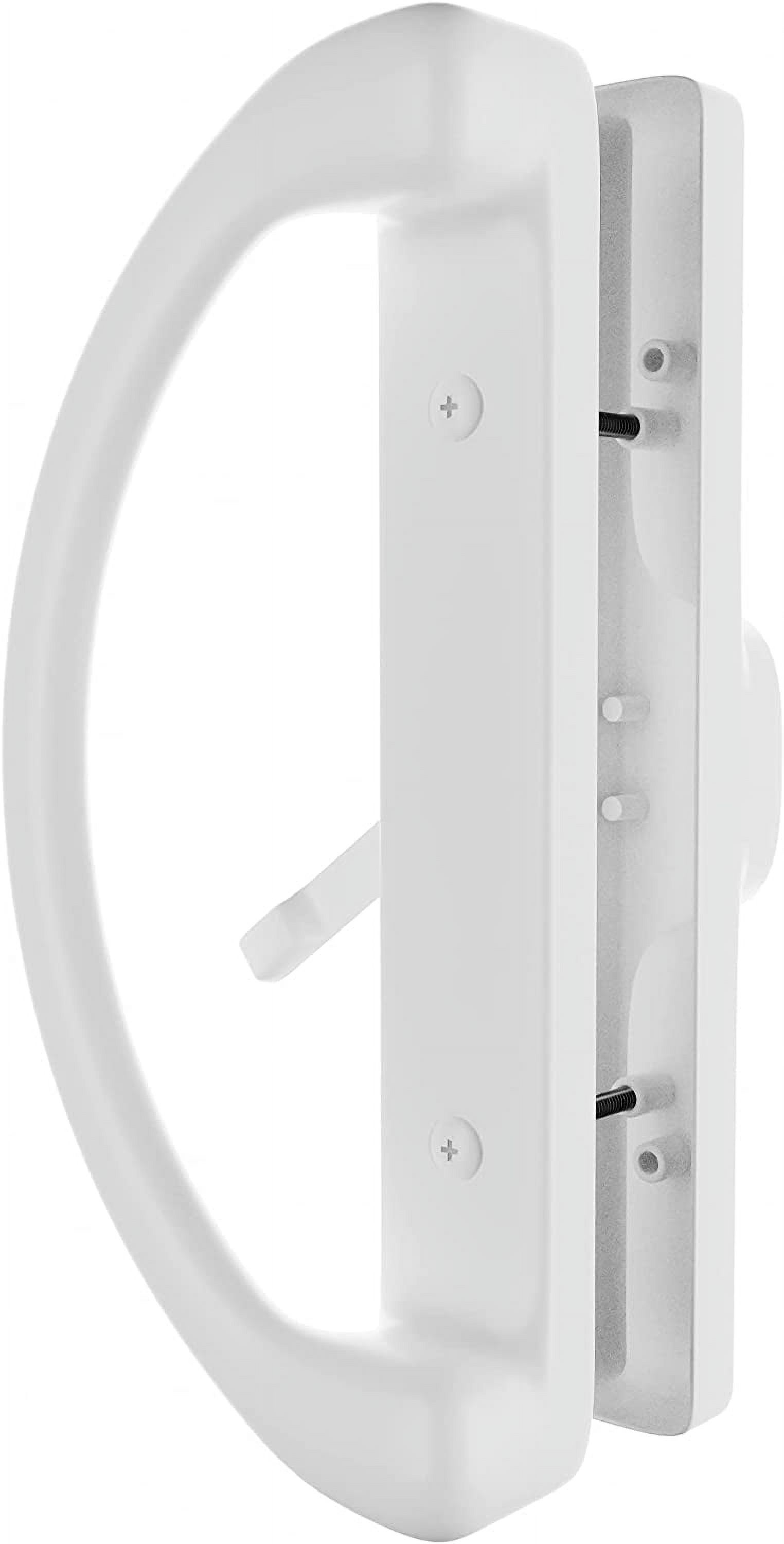 Sliding Glass Door Handle Set, 3-15/16 in., Diecast, White, Mortise ...