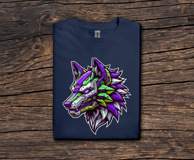 Essential-WM148 NEW BRAND, teen t-shirts, Cybernetic Wolf T-Shirt ...
