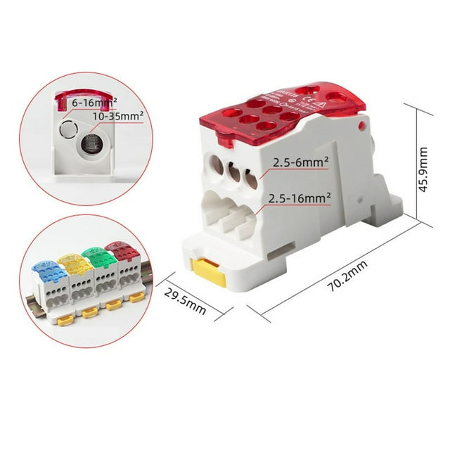 Essential Wiring Accessory Red Power Distribution Junction Box for DIN ...