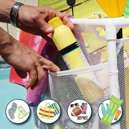Essentially Yours Pool Storage Equipment Organizer Holder - Noodles ...