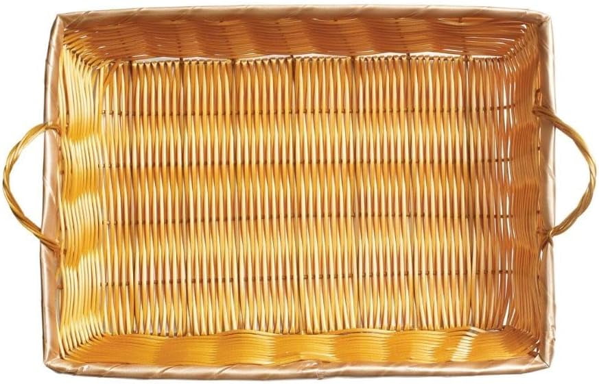 Essentials- 12" Rectangular Poly Woven Baskets with Handles Natural ...