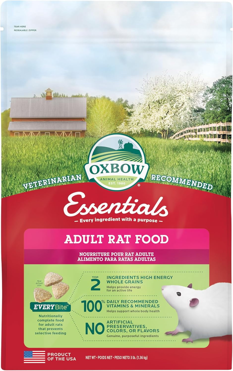 Essentials Adult Rat Food - All Natural Adult Rat Food - Veterinarian ...