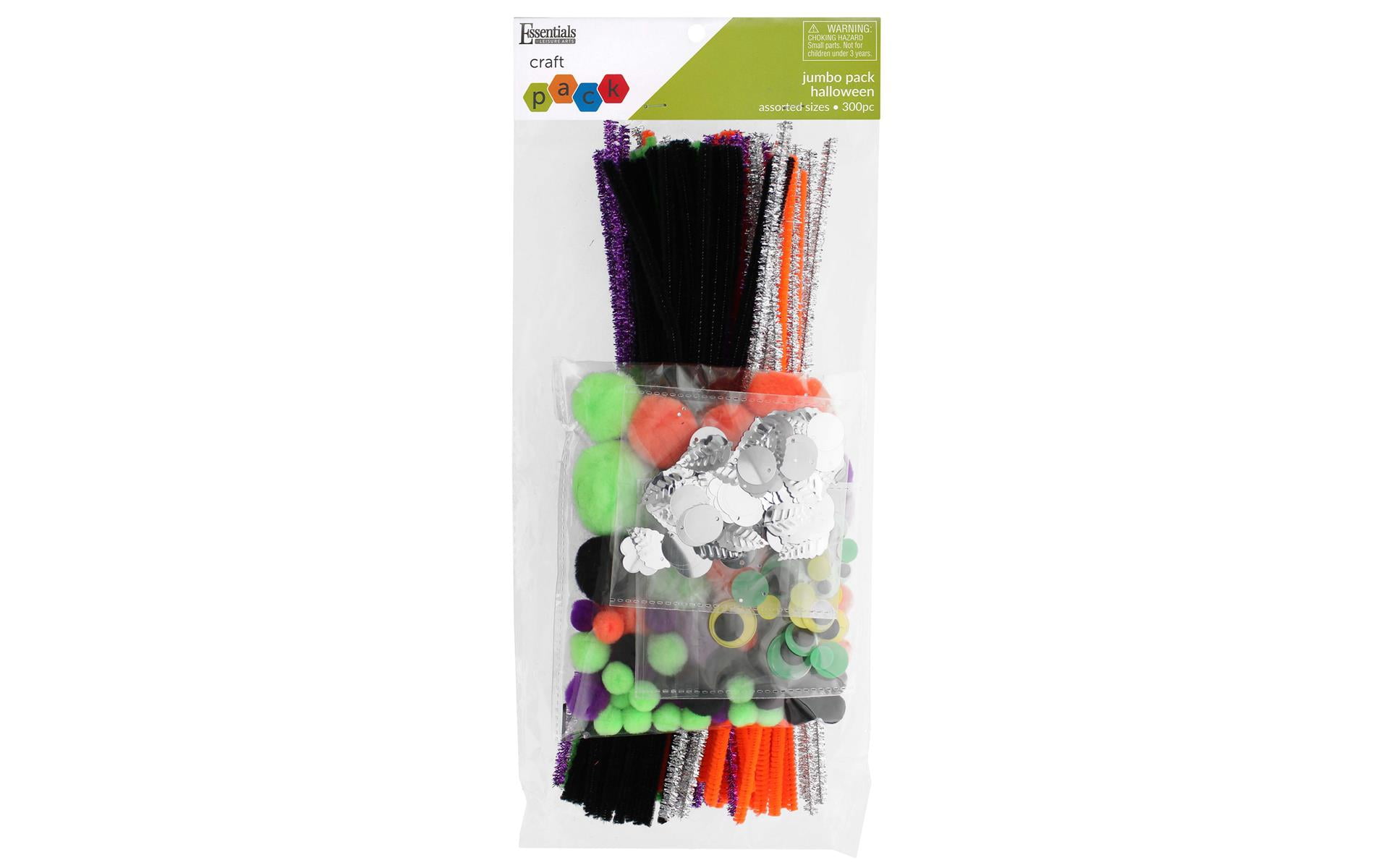 Essentials By Leisure Arts Jumbo Halloween Craft Pack 300pc - Chenille ...