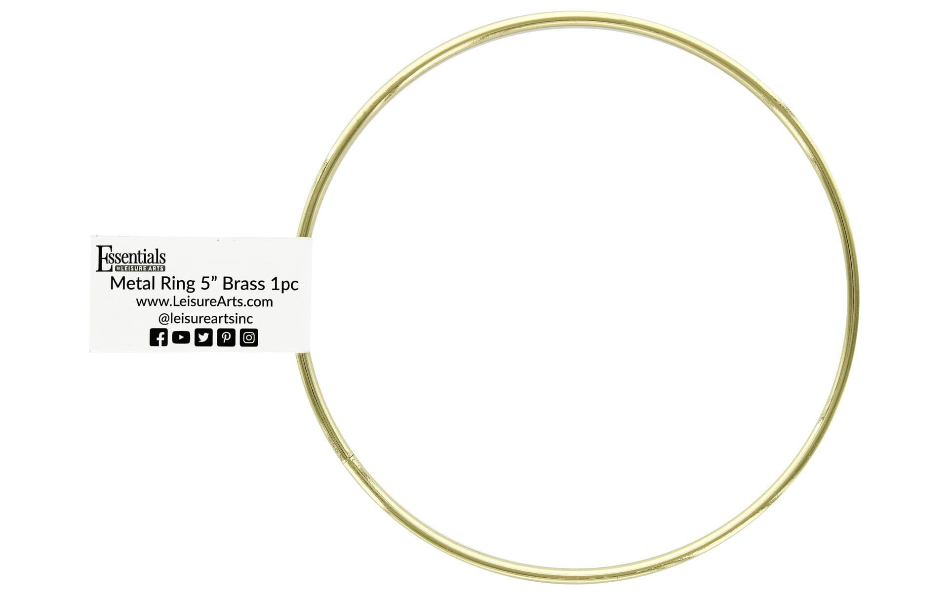 Essentials by Leisure Arts 5 Inch Brass Metal Craft Ring for Macrame ...