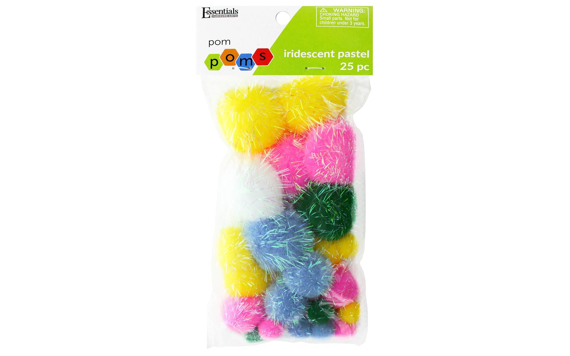 Essentials By Leisure Arts Pom Poms, Iridescent Pastel -Assorted Sizes ...