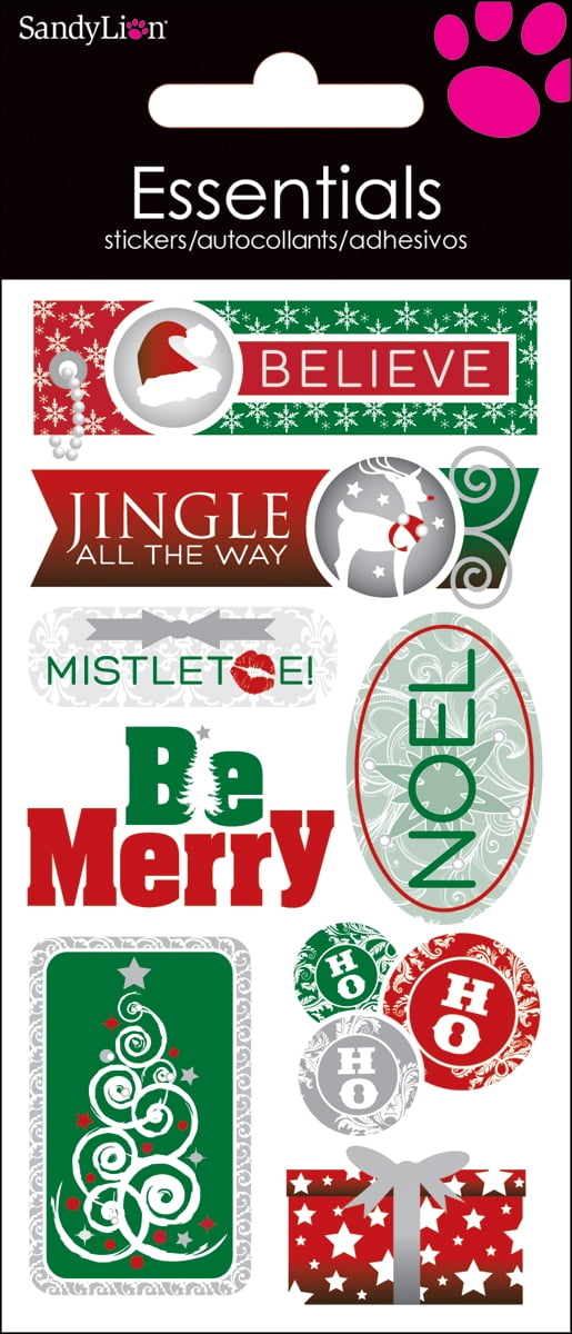 SandyLion Essentials Dimensional Stickers-Merry Christmas - Walmart.com