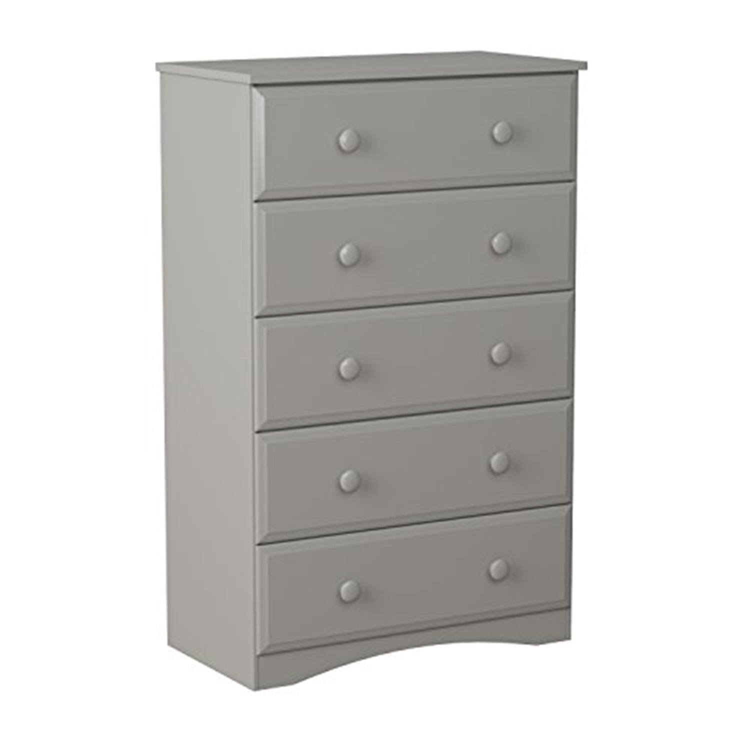Essentials Five Drawer Chest-Color:Gray,Finish:Gray,Material:Solid Wood ...