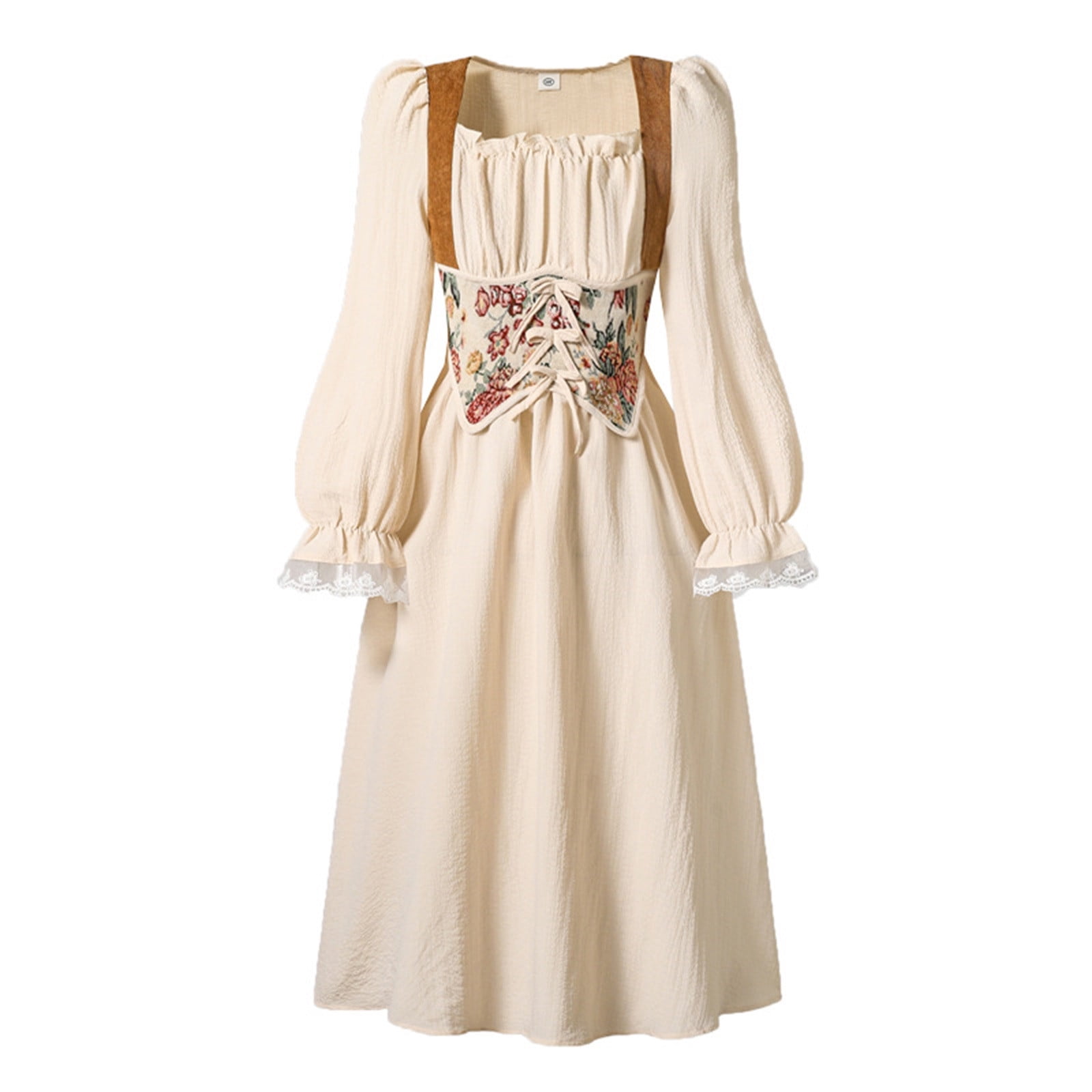 Essentials Girls Dresses 2026 Elegant French MedievalLong Sleeve Gown ...