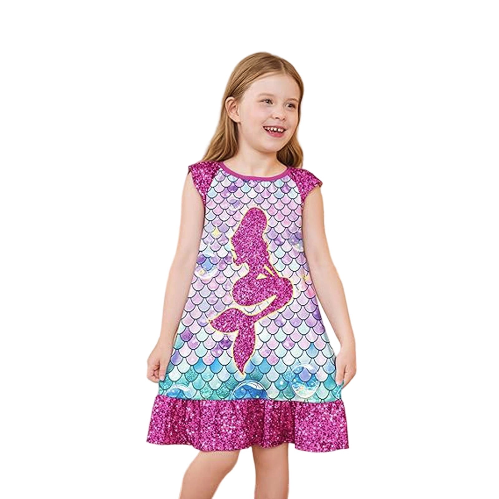 Essentials Girls Dresses 2026 Summer Cute Animal Print Sleeveless ...