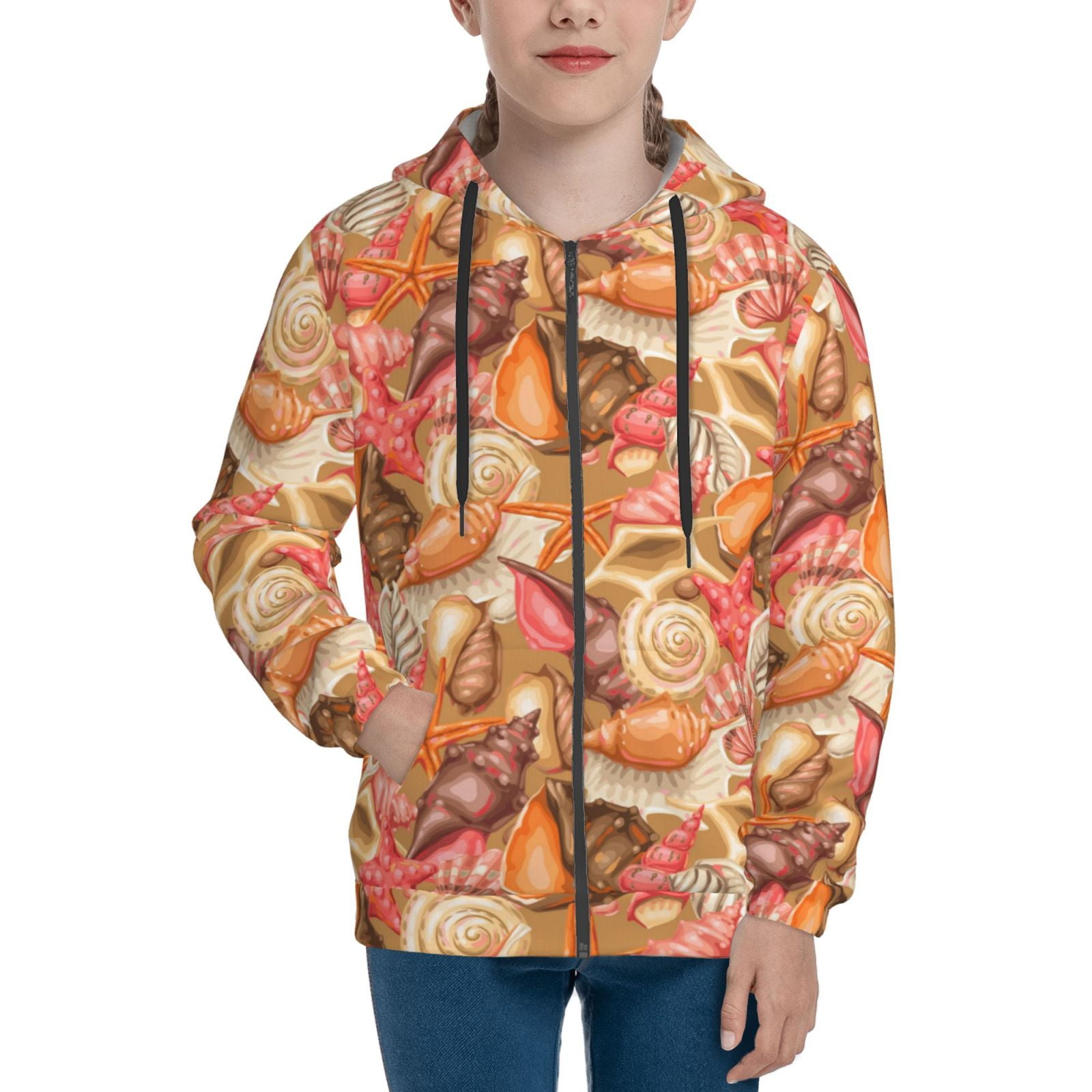 Essentials Hoodie Kids - Conch Shells Print No.9036 Toddlers Girls Boys ...