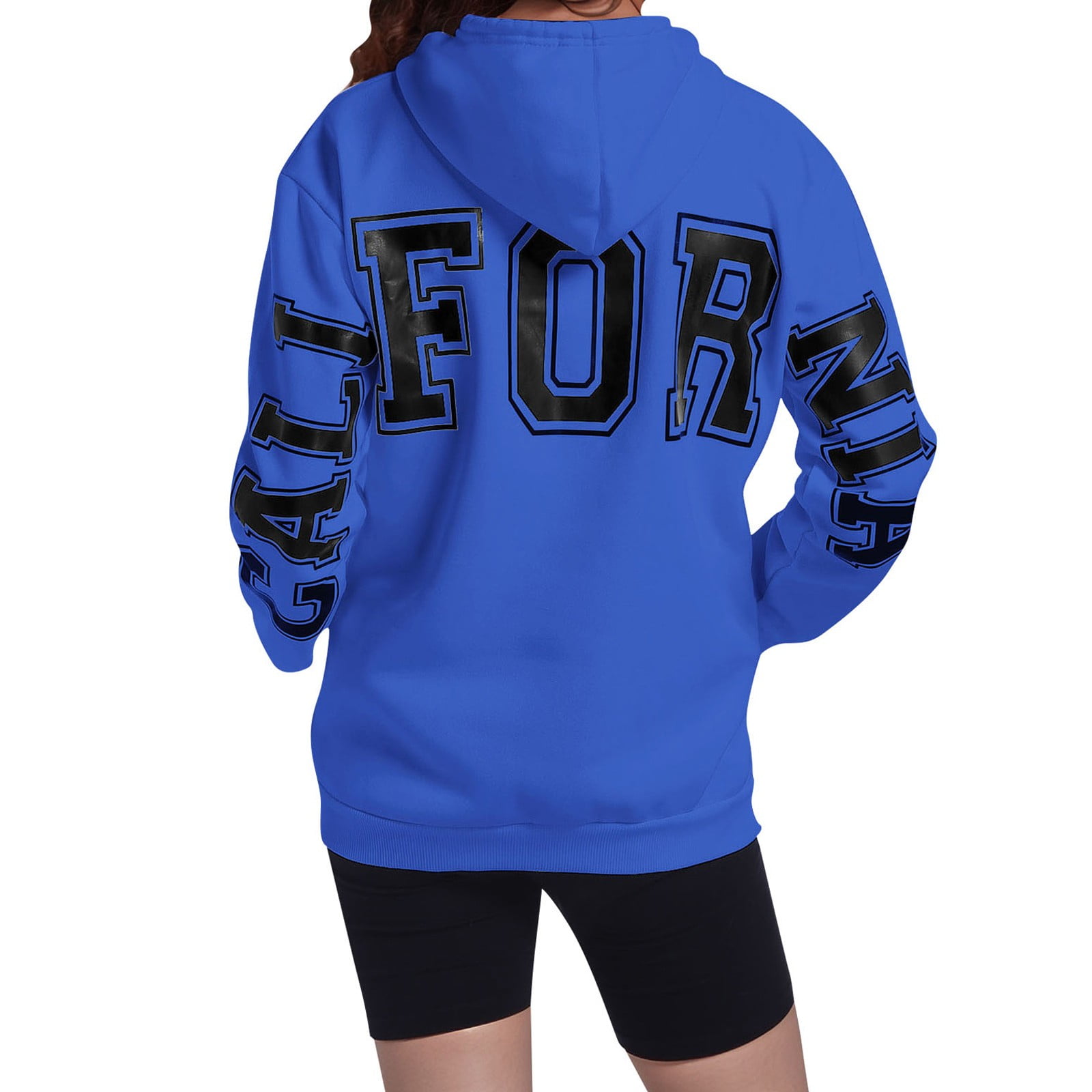 Essentials Hoodie for Women Back Letter Print Long Sleeve Hooded with ...