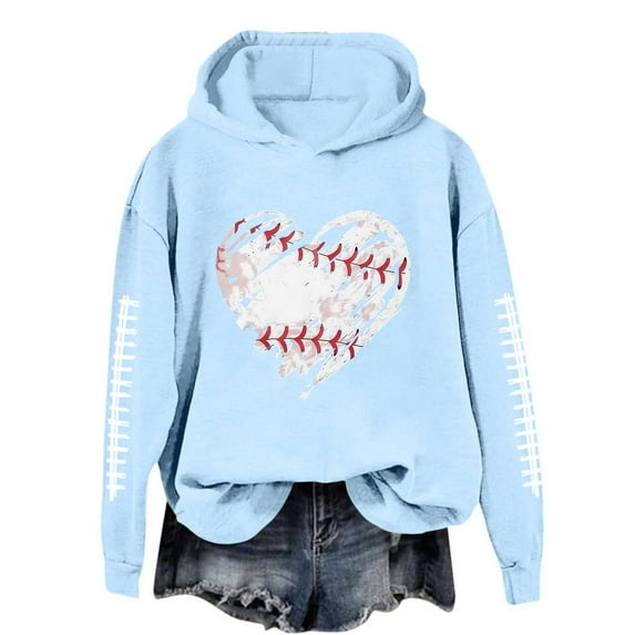 Essentials Hoodie for Women Rugby Print Long Sleeve Hooded Football ...