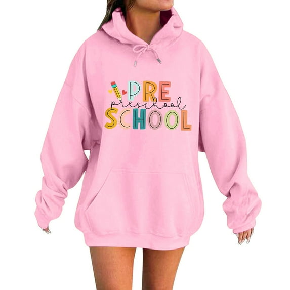 Essentials Hoodie for Women School Season Fashion Letter Print Long ...