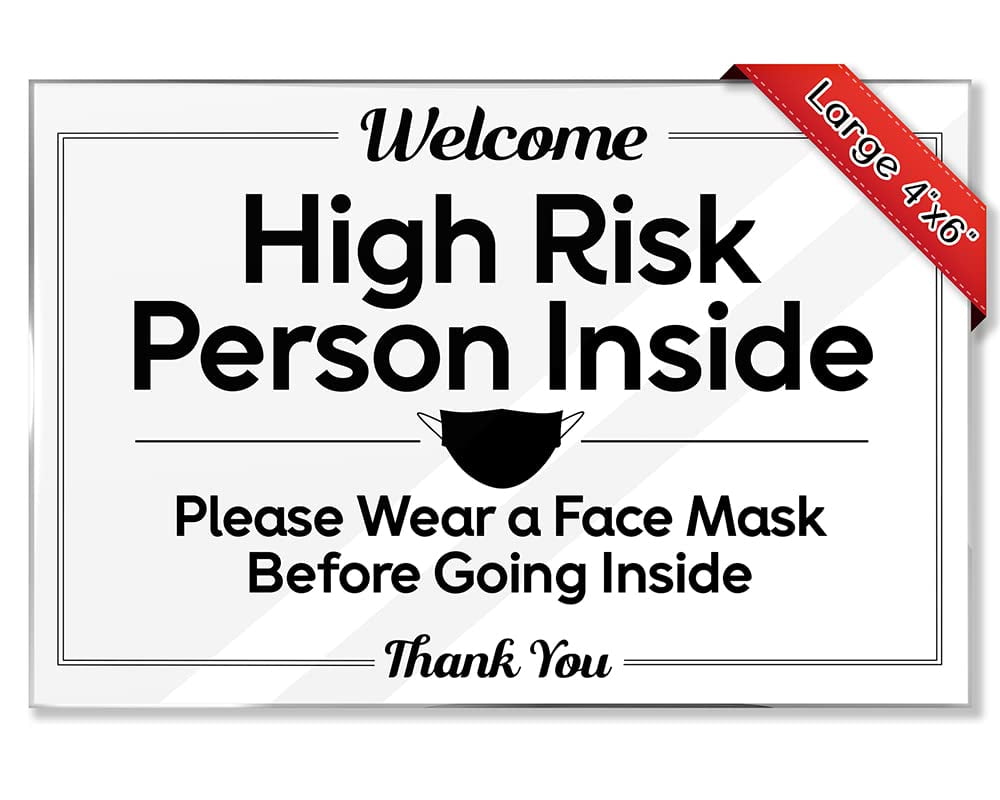 Essentials For Hosts - High Risk Person Please Wear A Mask Sign - 4"x6 ...