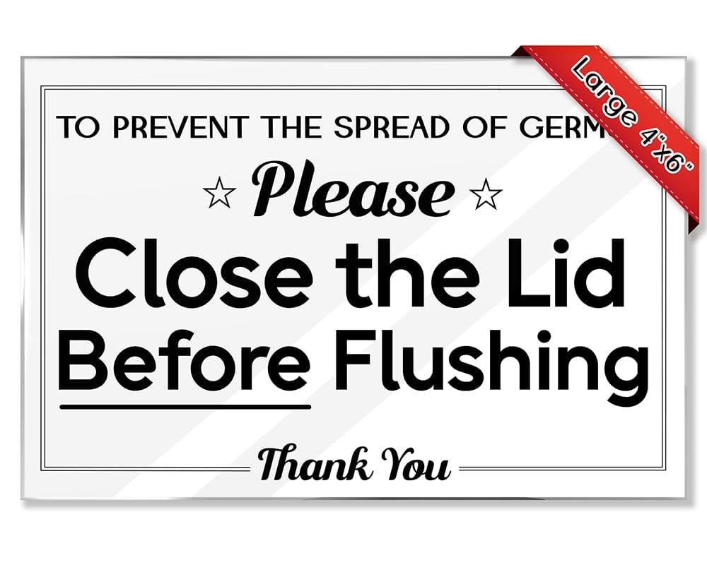 Essentials for Hosts - Lid Down, Flush Secure - Please Close Lid Before ...