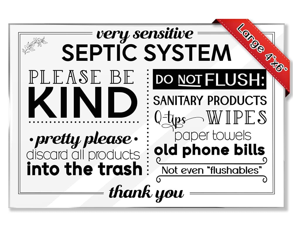 Essentials for Hosts - Sensitive Septic System Sign - Toilet Paper ...