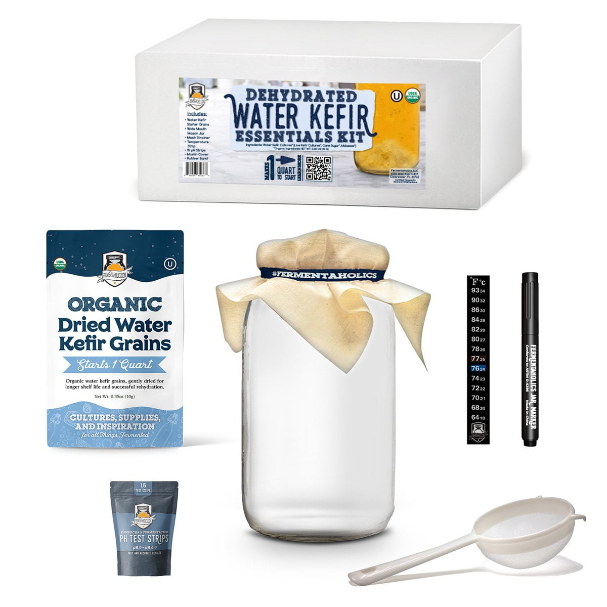 Essentials Kefir Brewing Kit - Dehydrated Water Kefir - Walmart.com