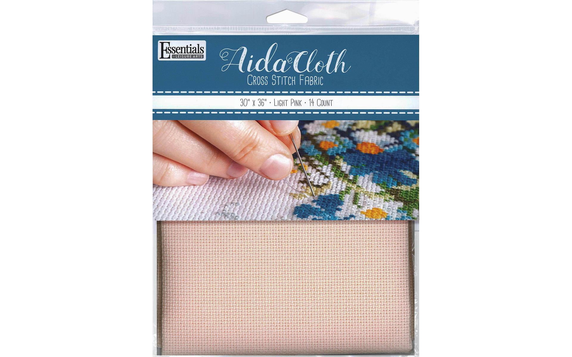 Essentials By Leisure Arts Aida Cloth, 14 Count, Light Pink Cross ...
