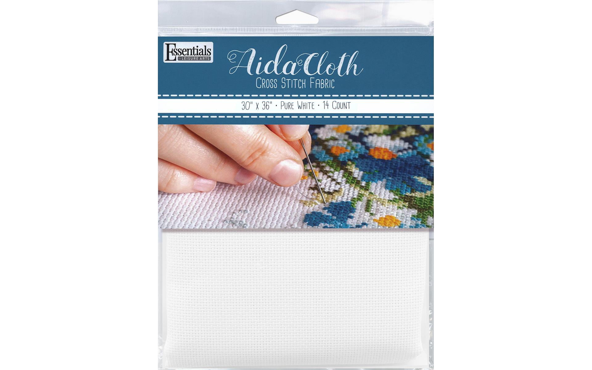 Essentials By Leisure Arts Aida Cloth, 14 Count, Pure White Cross ...