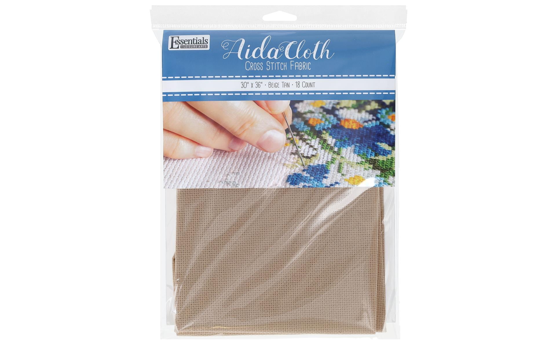 Essentials By Leisure Arts Aida Cloth, 18 Count, Beige Tan Cross Stitch ...