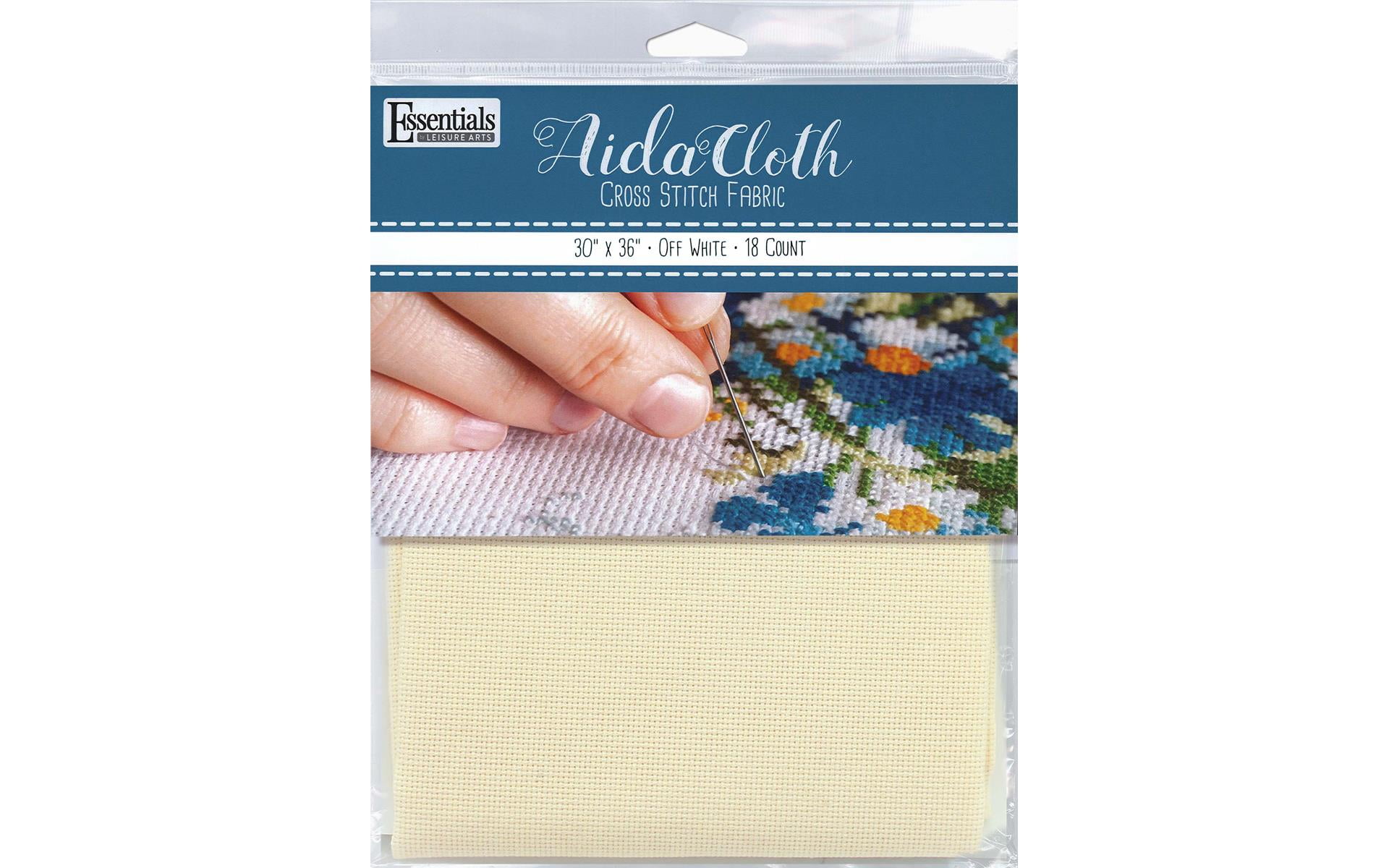Essentials By Leisure Arts Aida Cloth, 18 Count, Off White Cross Stitch ...