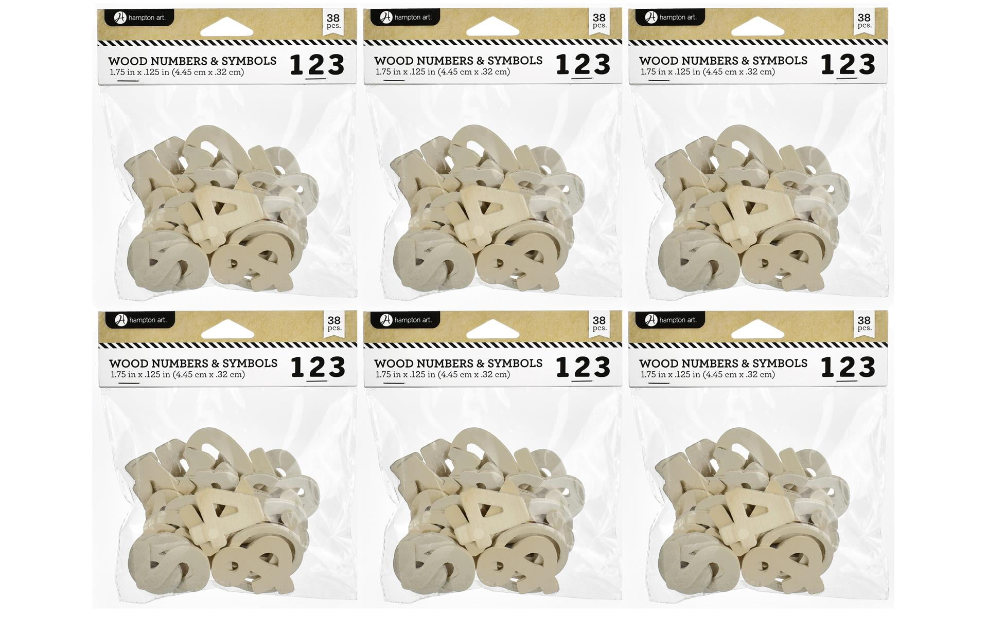 Essentials By Leisure Arts Bundle Wood Numbers, 6Pk Of 38Pc - Assorted ...