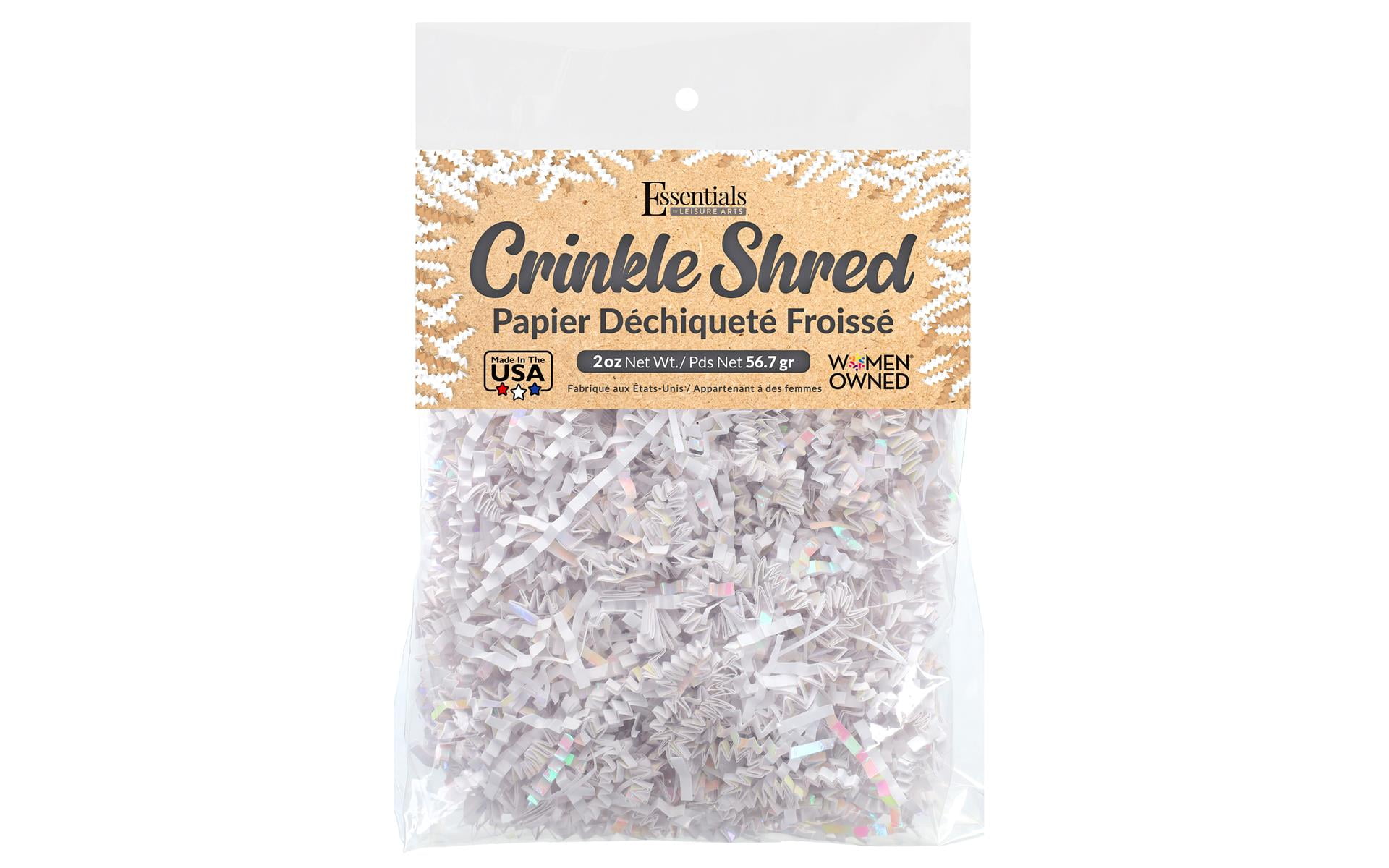 Essentials by Leisure Arts Crinkle Shred Bag, Iridescent White, 2oz ...