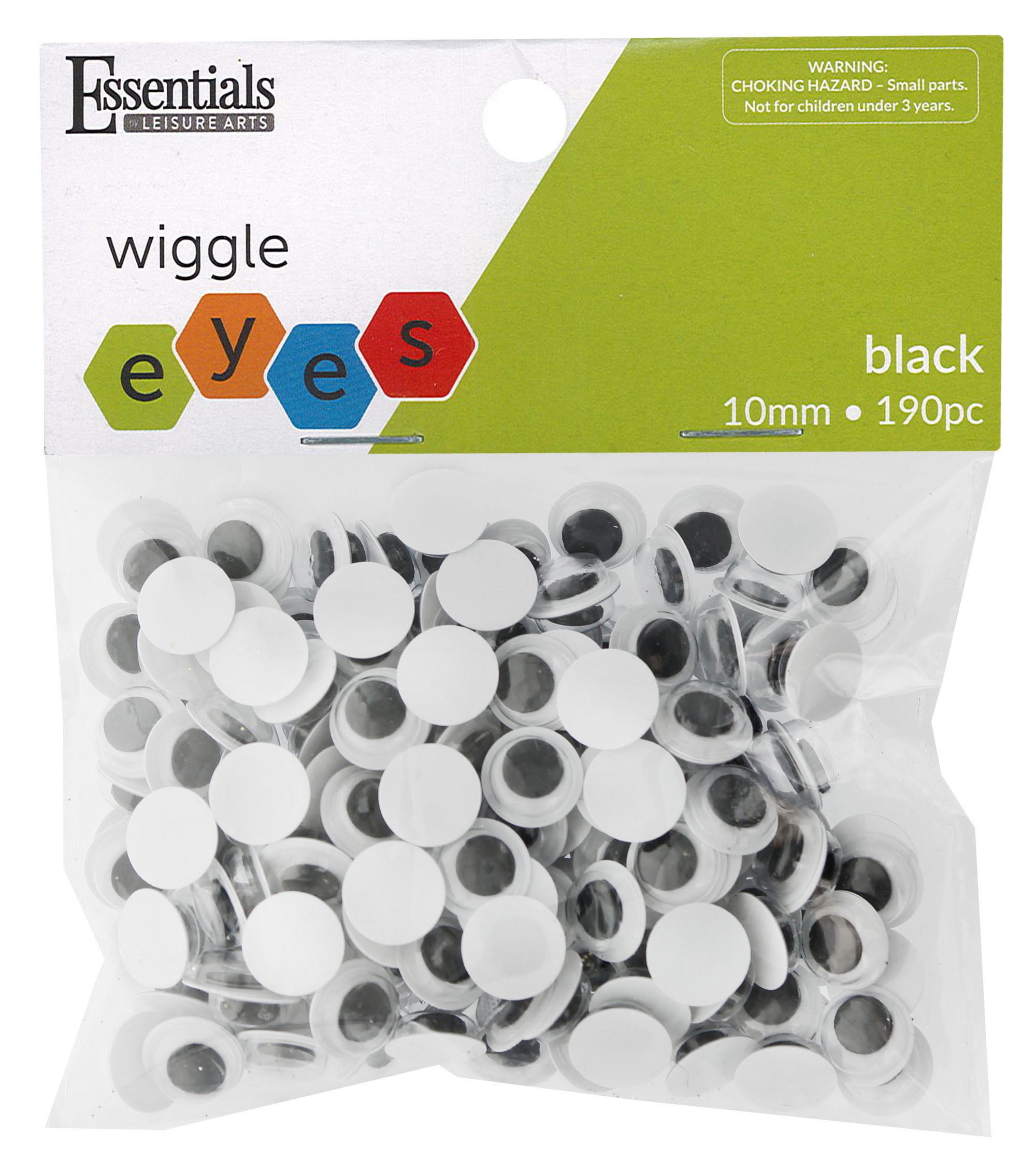 Essentials by Leisure Arts Eyes Paste On Moveable 10mm Black 190pc ...