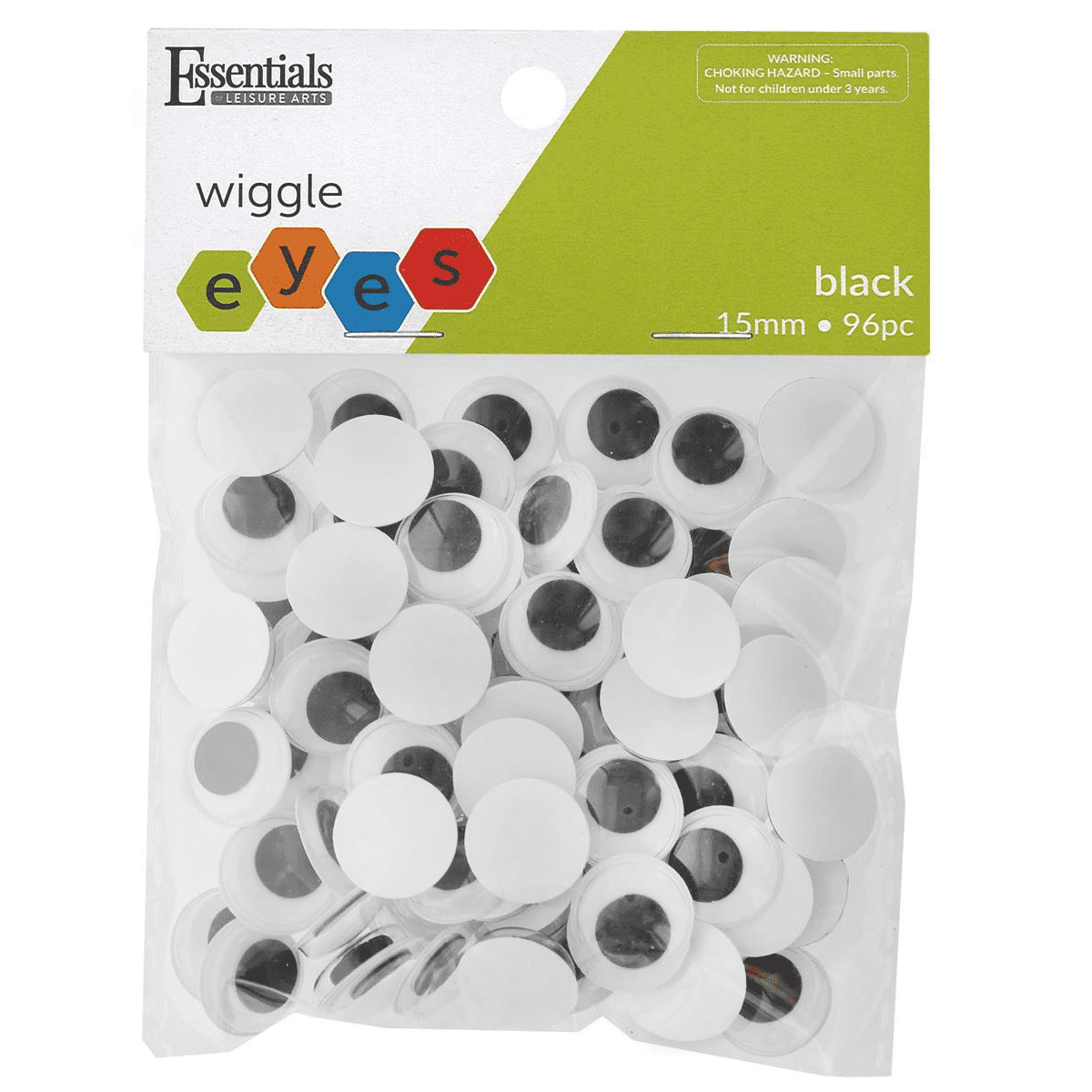 Essentials by Leisure Arts Eyes Paste On Moveable 15mm Black 96pc ...