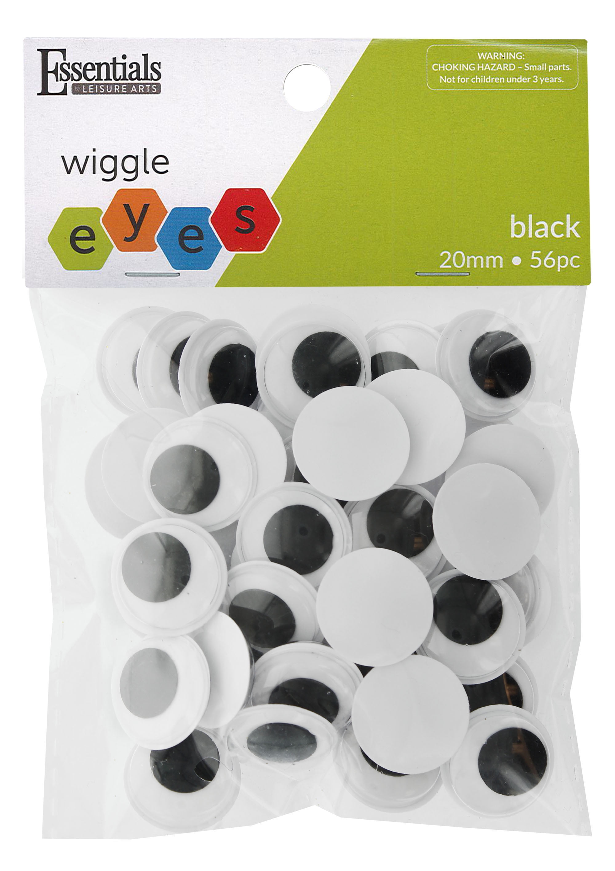 Essentials by Leisure Arts Eyes Paste On Moveable 20mm Black 56pc ...