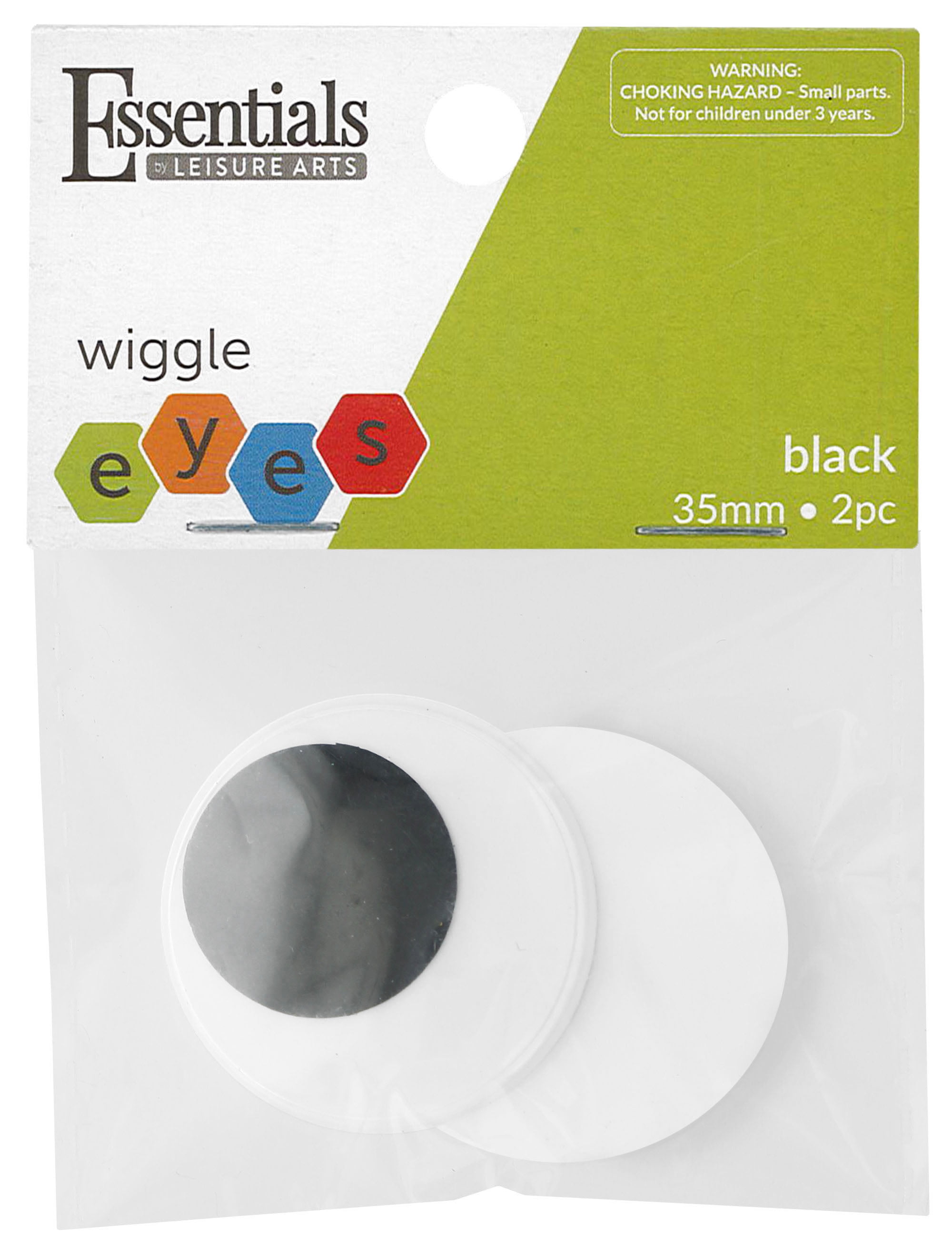 Essentials by Leisure Arts Eyes Paste On Moveable 35mm Black 2pc Googly ...