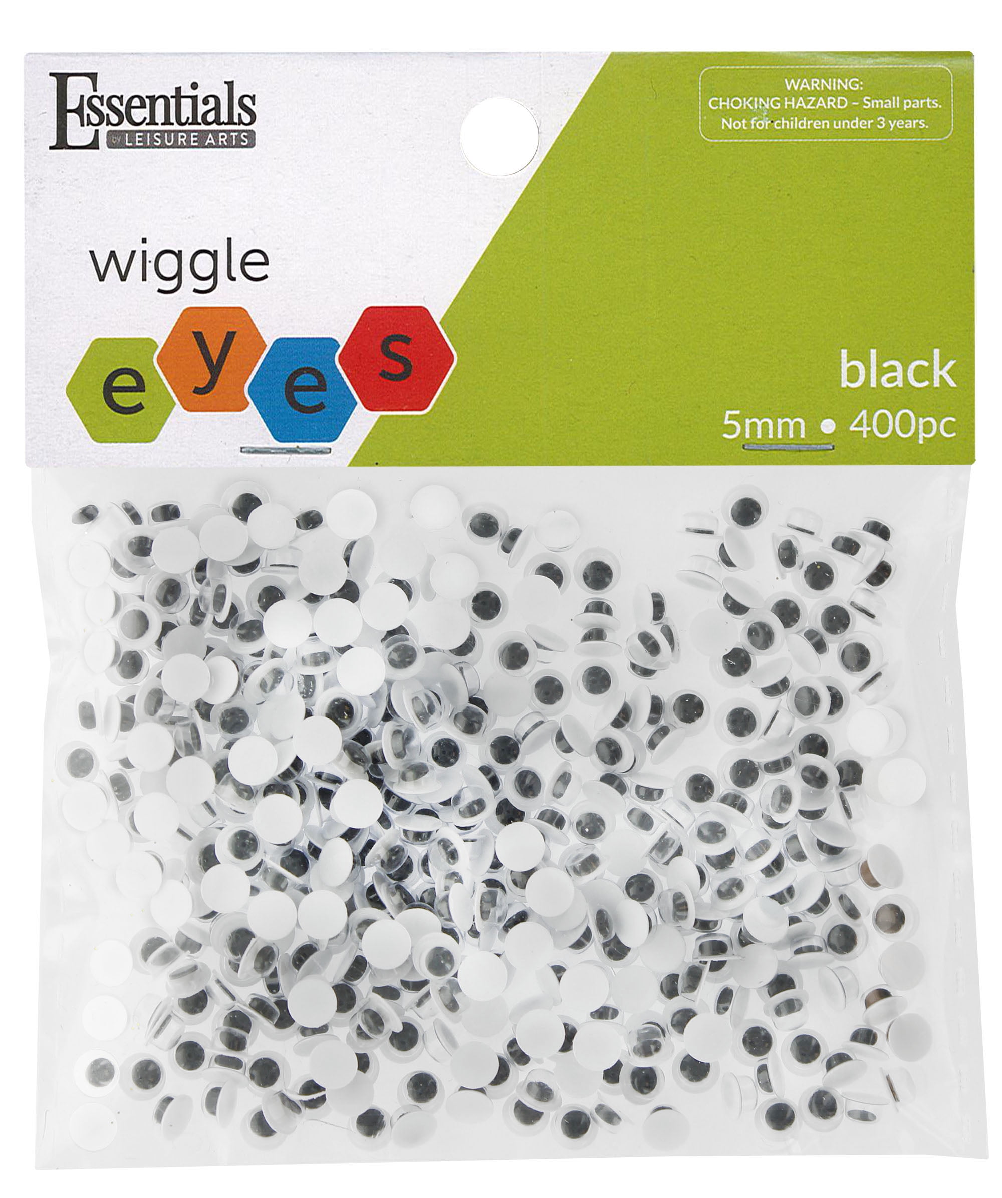 Essentials by Leisure Arts Eyes Paste On Moveable 5mm Black 400pc ...