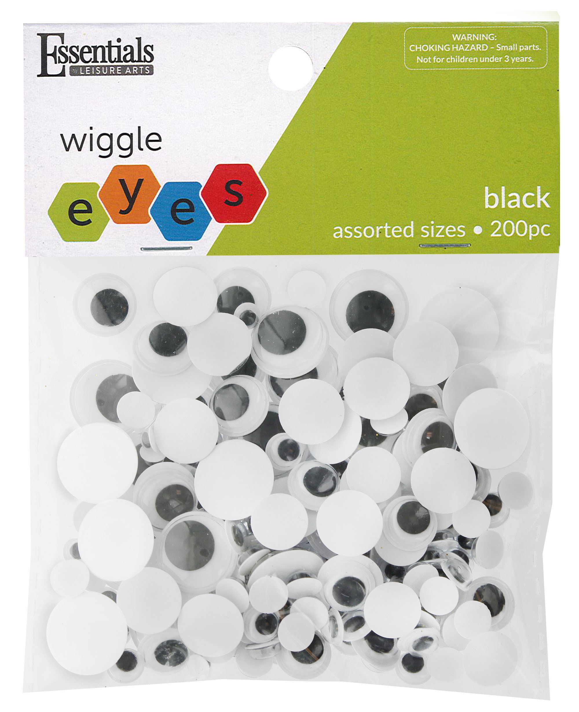 Essentials by Leisure Arts Eyes Paste On Moveable Assorted Black 200pc ...