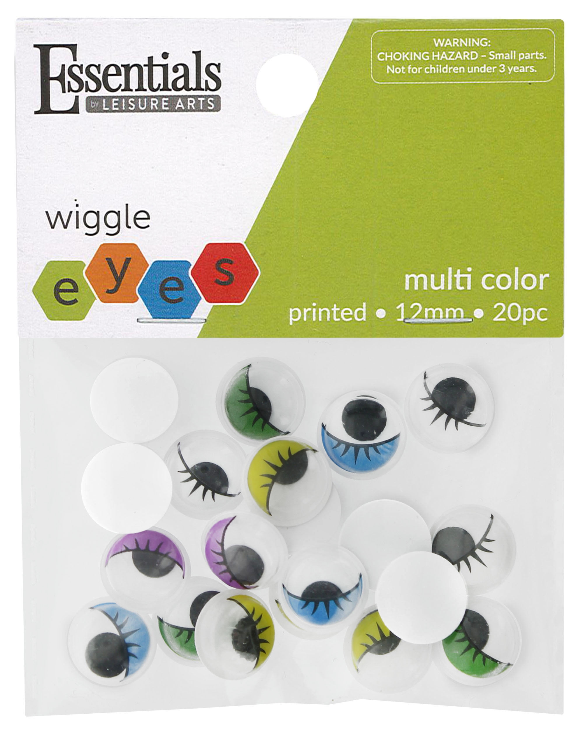 Essentials by Leisure Arts Eyes Printed Moveable 12mm with Eyelashes ...