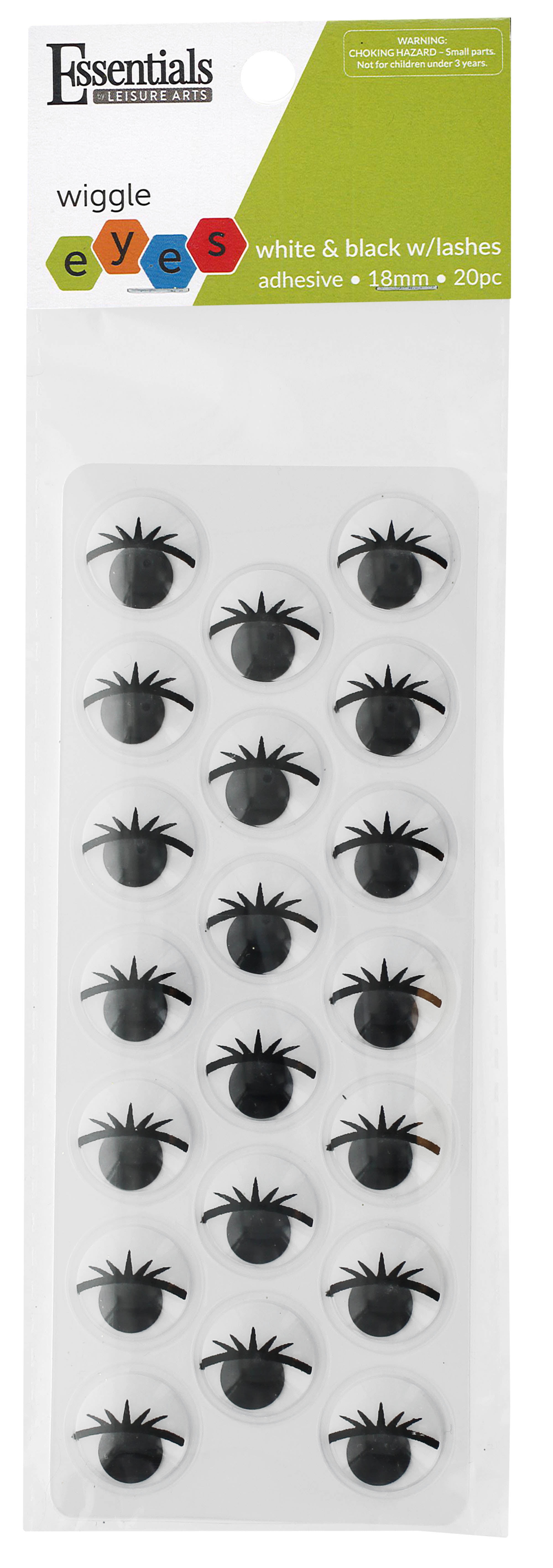 Essentials by Leisure Arts Eyes Sticky Back with lashes 4" Black ...