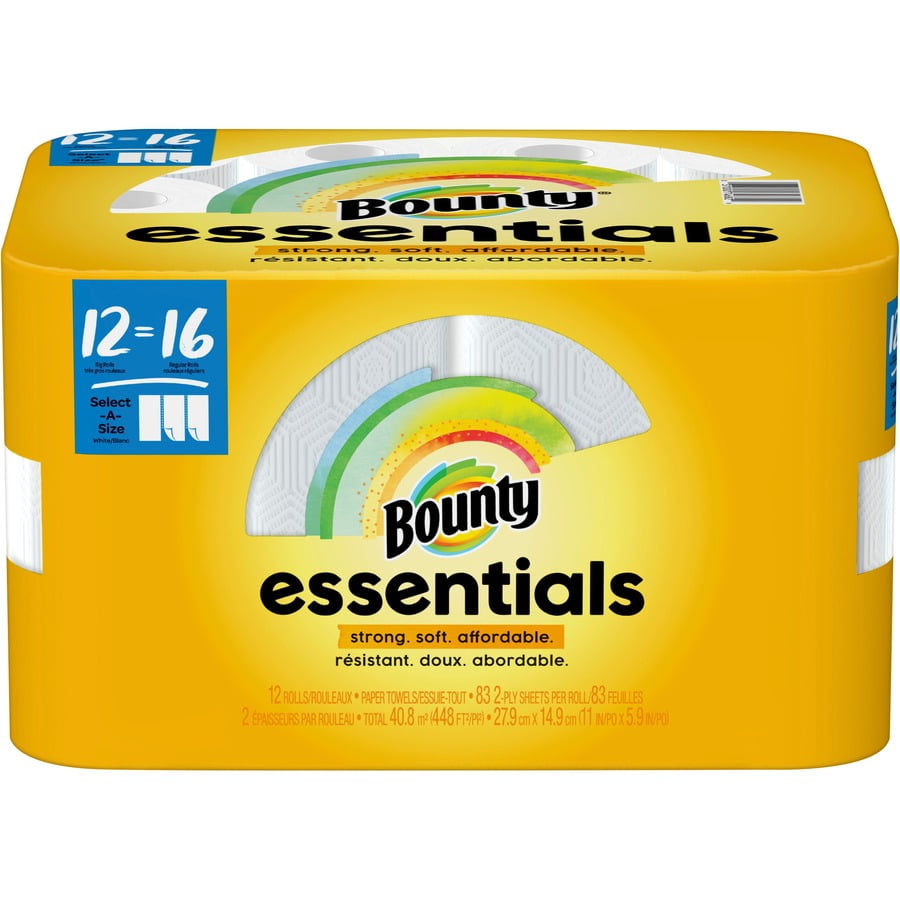 Essentials Select-A-Size Kitchen Roll Paper Towels, 2-Ply, 83 Sheets ...