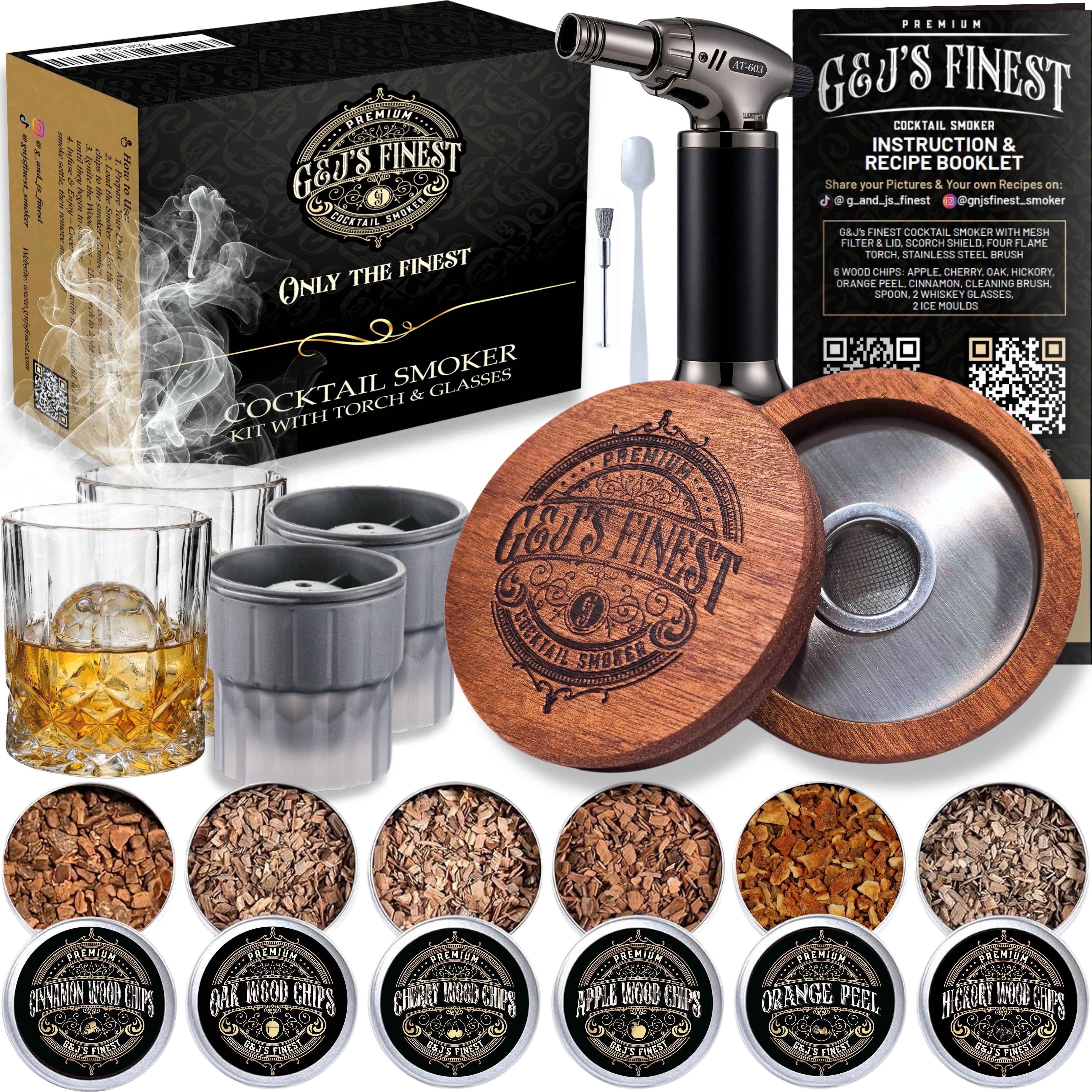G & J'S FINEST Wood Food Smoker – Portable Smoking Kit for Meat, Cheese ...