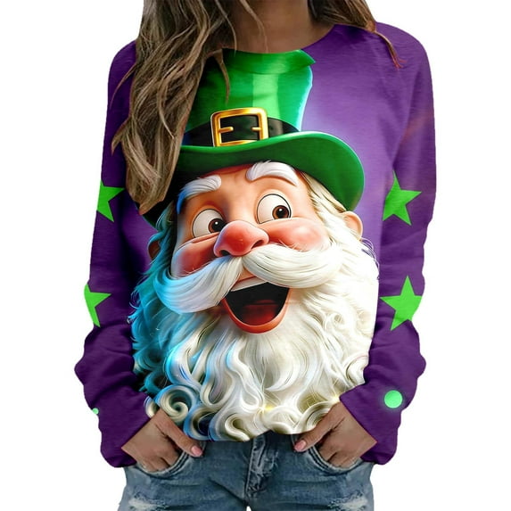 Essentials Sweatshirts for Women St. Patrick's Day Long Sleeve Shirts ...
