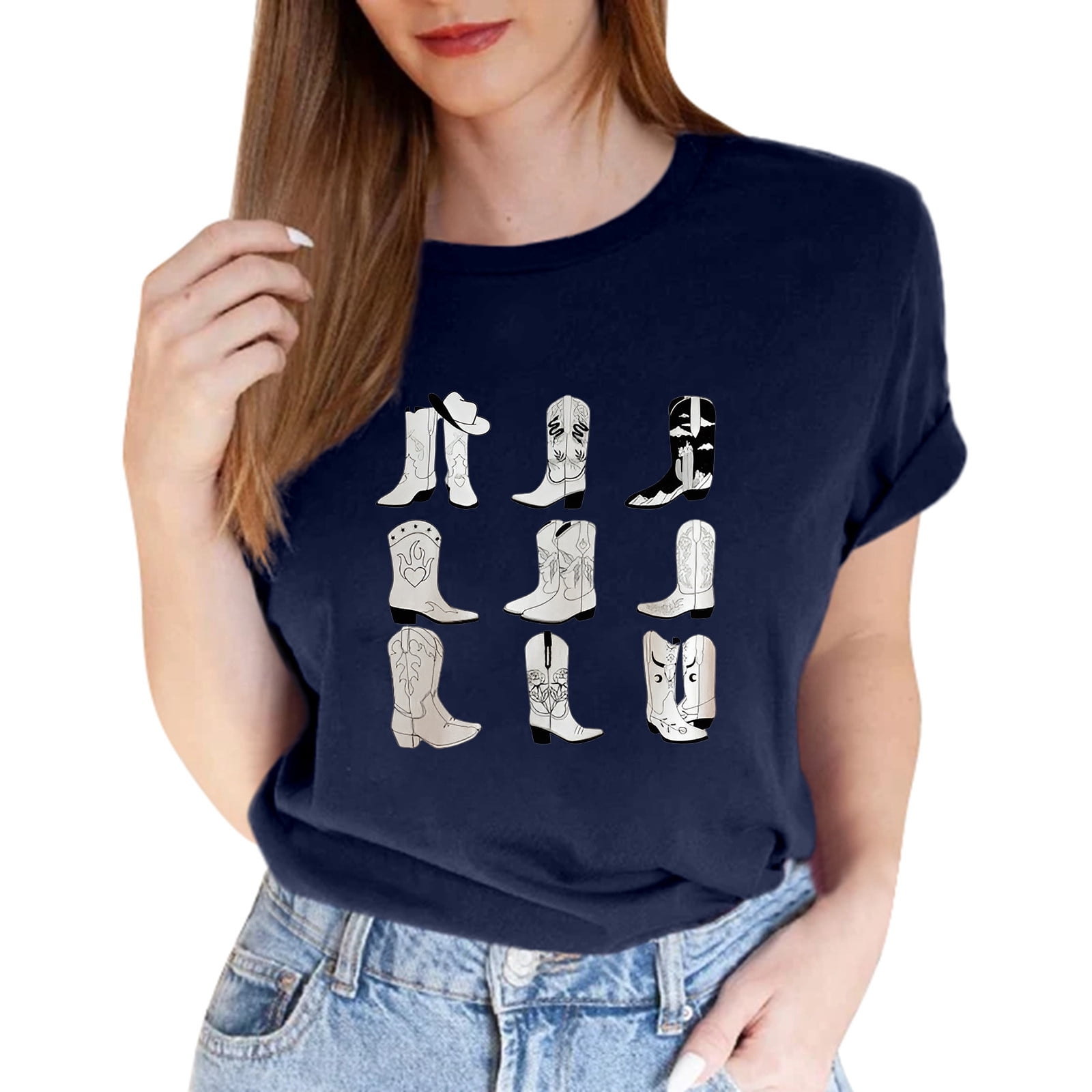 Essentials Women T Shirts Funny Graphic Print Short Sleeve Crewneck ...