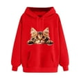 Essentials Women's Hoodie Cute Cartoon Cat Graphic Print Long Sleeve ...