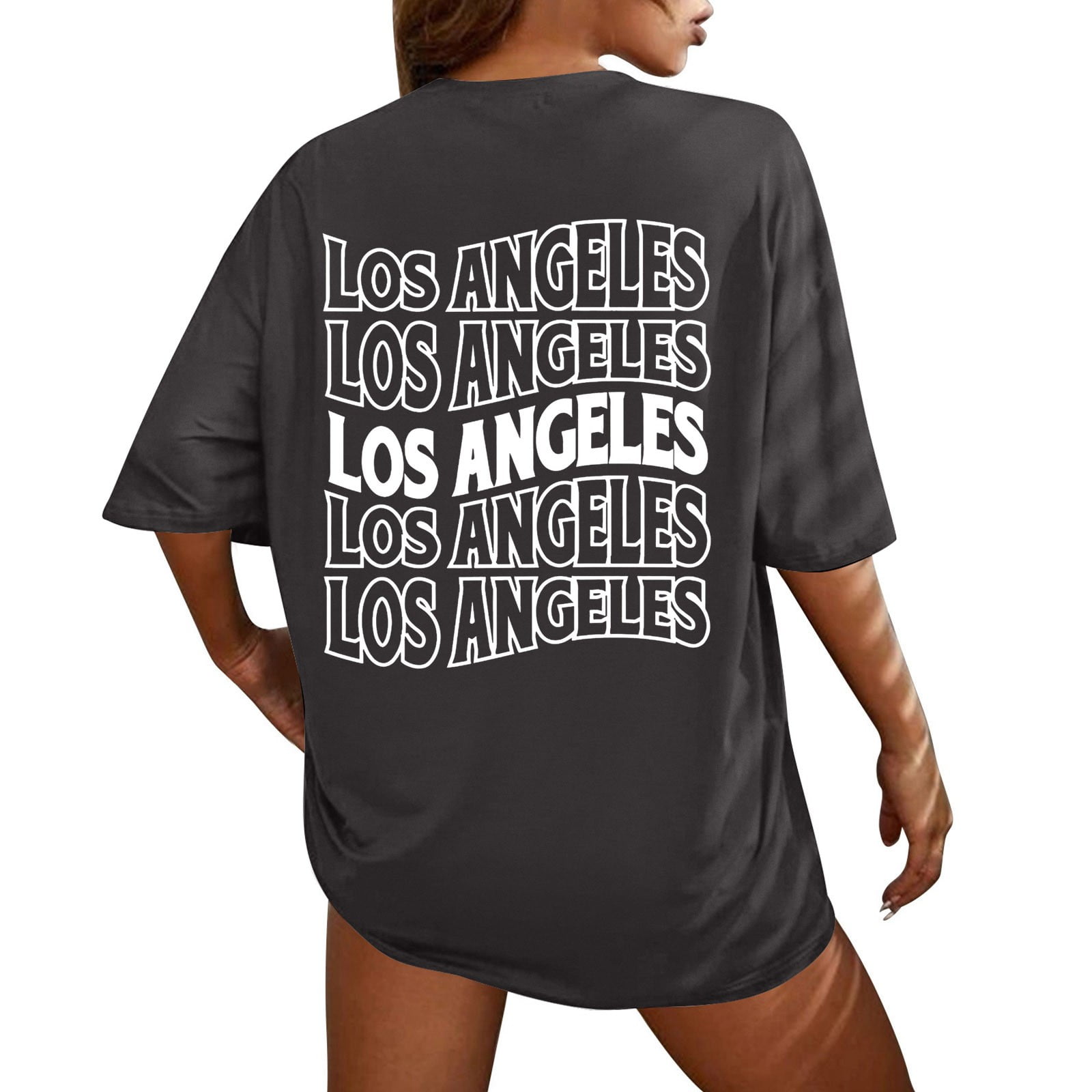 Essentials Womens Tees Tops Basic Shirts Summer Short Sleeve Letter ...