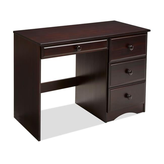 Essentials Writing Desk with Four Drawers, Cappuccino - Walmart.com