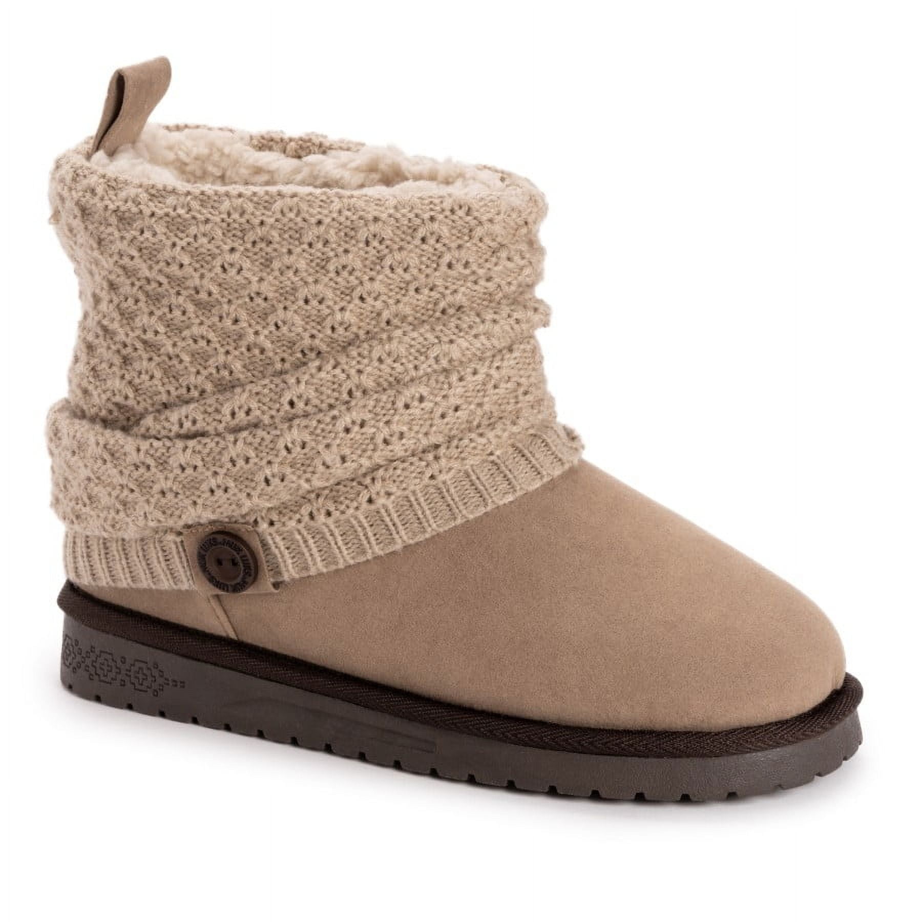 MUK LUKS Women's Laurel Sweater Winter Booties, Faux Fur Lined, Memory ...