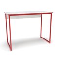 Office/Computer Desk and Workstation with Metal Legs, White with Red ...