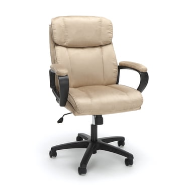 Boss Office Executive Double Plush Leather Chair with Swivel Wheels ...