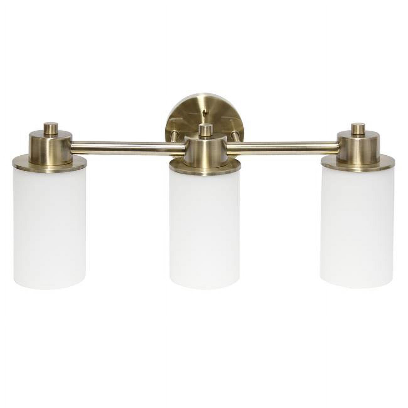 Essentix Contemporary Three Light Metal & Opaque White Glass Shade ...